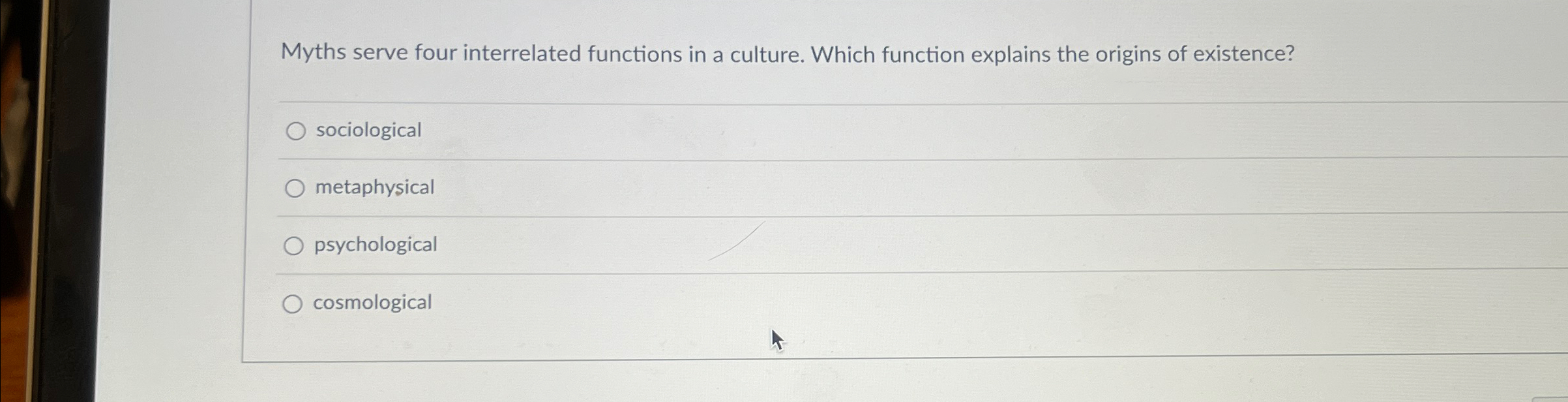 Solved Myths serve four interrelated functions in a culture. | Chegg.com
