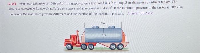 Solved 3-119 Milk with a density of 1020 kg/m3 is | Chegg.com
