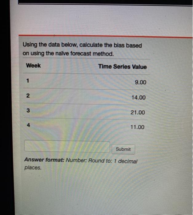 Solved Using the data below, calculate the bias based on | Chegg.com