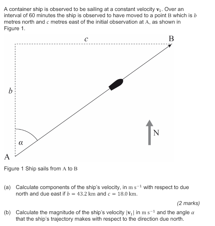 Solved Figure 1 ﻿Ship sails from A to B(a) ﻿Calculate | Chegg.com