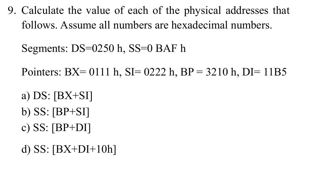 Solved Calculate the value of each of the physical addresses | Chegg.com