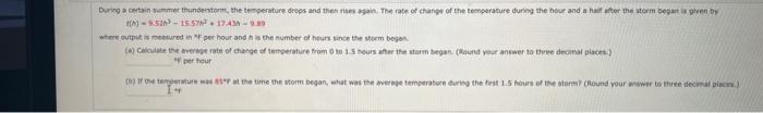 Solved Durng a certain wummer thundenterm, the temperature | Chegg.com