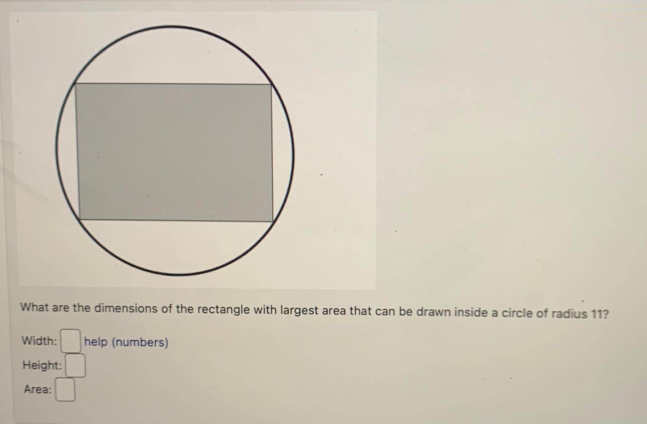 Solved What are the dimensions of the rectangle with largest | Chegg.com