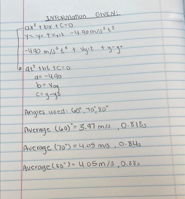 Solved Lab 4 - Projectile Motion Introduction: Purpose: To | Chegg.com
