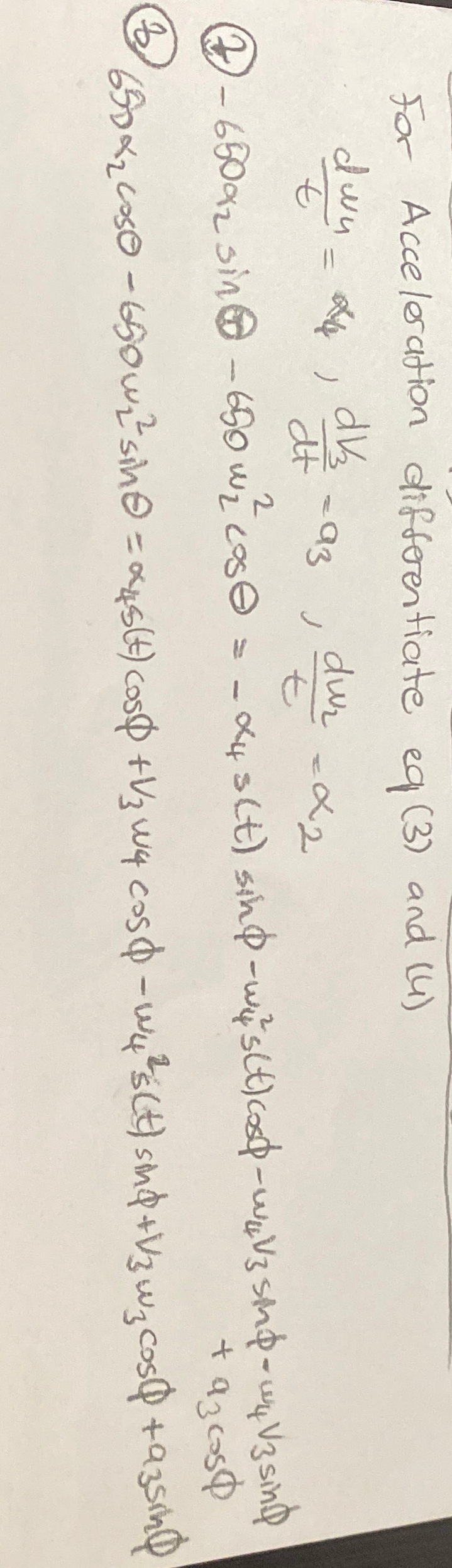 Solved For Acceleration differentiate eq (3) ﻿and | Chegg.com