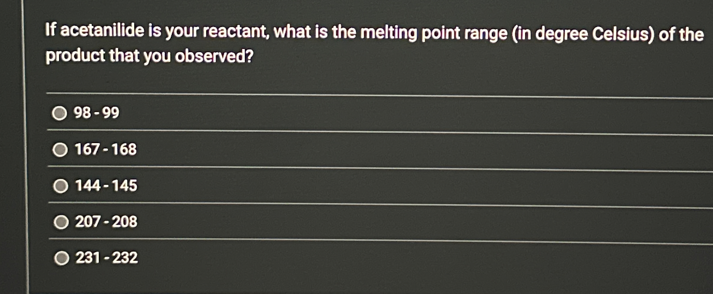 Solved If acetanilide is your reactant, what is the melting | Chegg.com