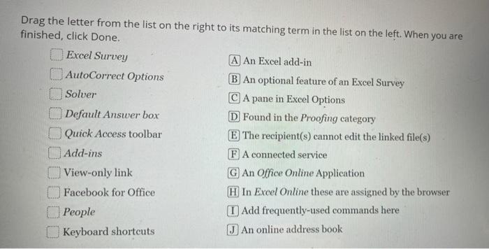 Solved Drag the letter from the list on the right to its | Chegg.com