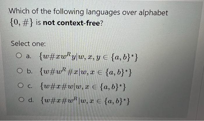 Solved In the choices below are two grammars generating the | Chegg.com