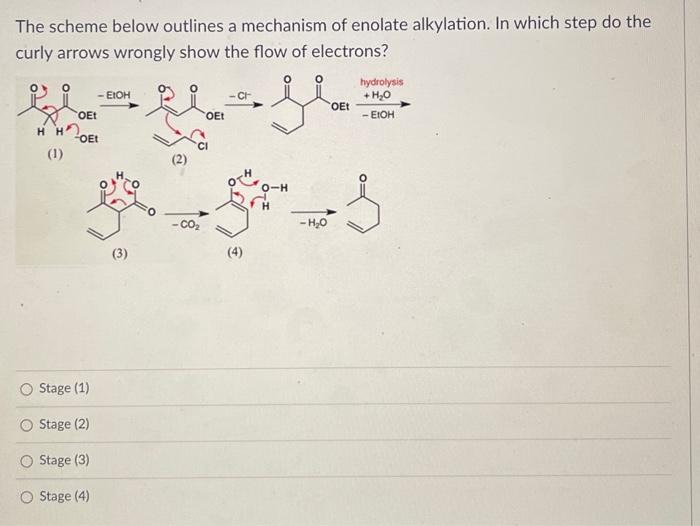 Solved The scheme below outlines a mechanism of enolate | Chegg.com