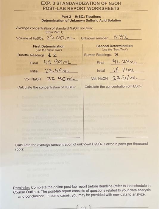 Solved i am unsure of how to calculate the avg concentration | Chegg.com