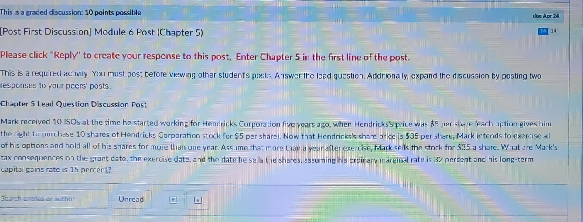 Solved This is a graded discussion: 10 points possible due | Chegg.com