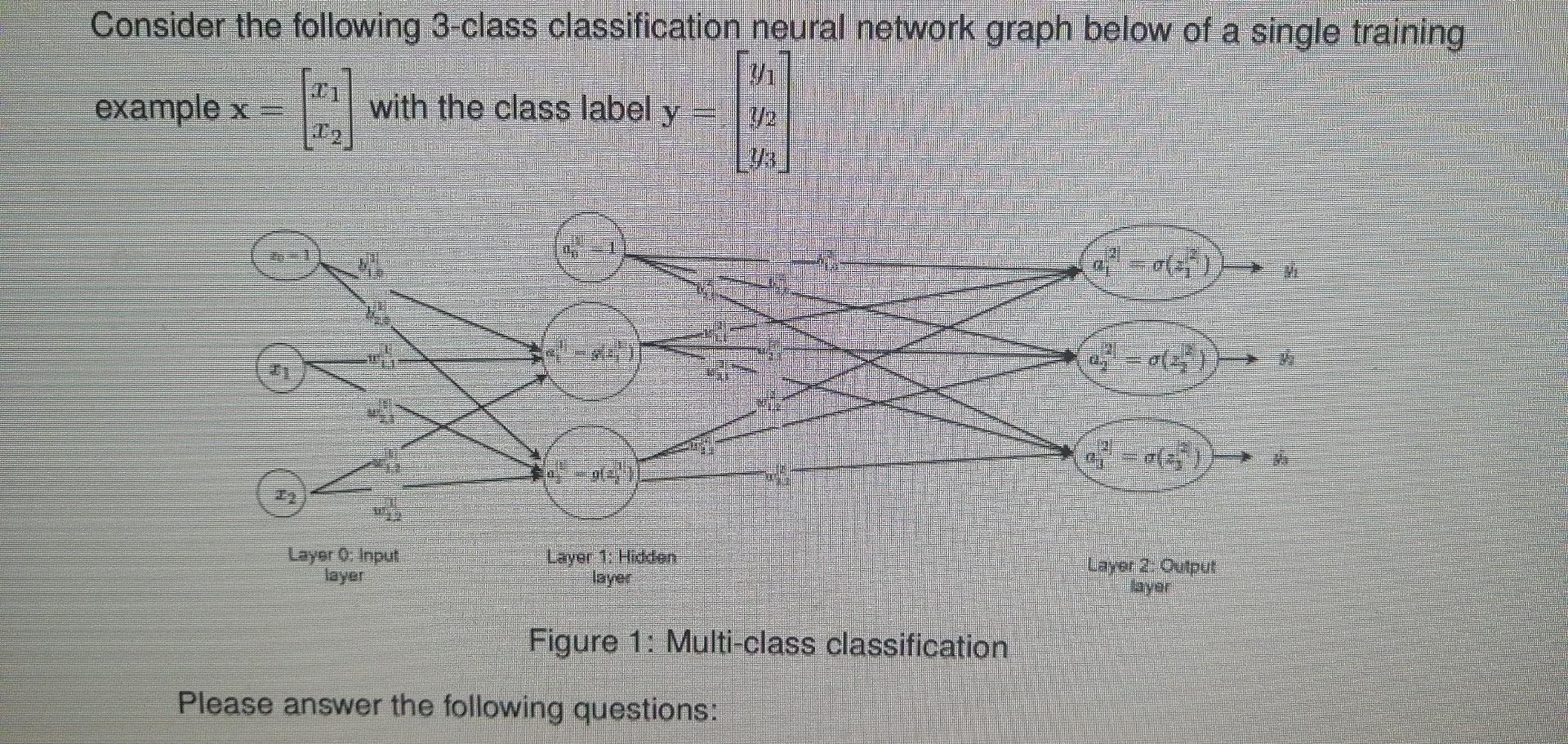 Consider the following 3-class classification neural | Chegg.com