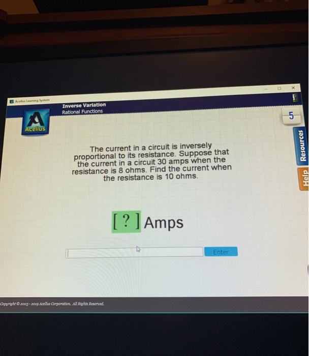 Solved Inverse Variation Rational Functions Acellus The | Chegg.com
