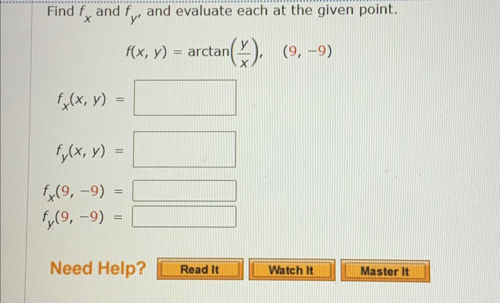 Solved Find fx ﻿and fy' ﻿and evaluate each at the given | Chegg.com