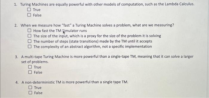 Solved 1. Turing Machines are equally powerful with other | Chegg.com