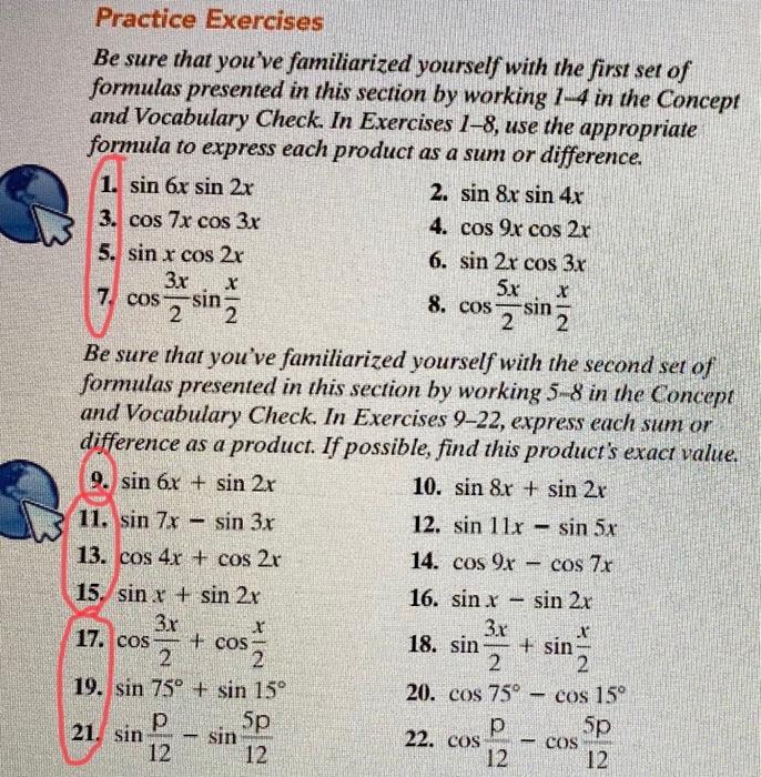 Solved Practice Exercises Be sure that you've familiarized | Chegg.com