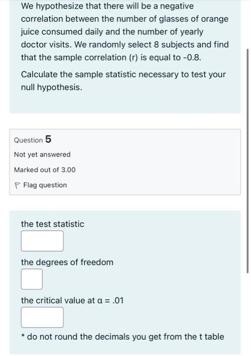 Solved We hypothesize that there will be a negative | Chegg.com