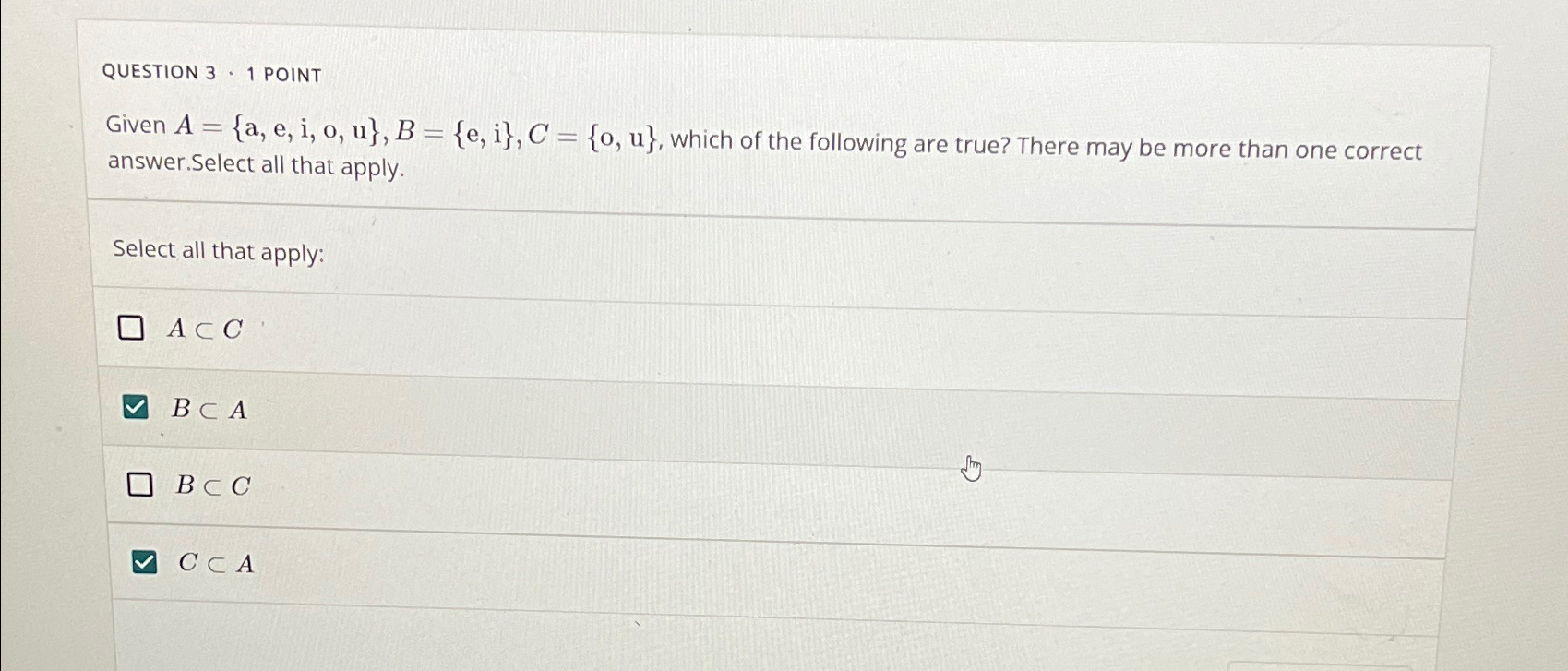 Solved QUESTION 3 - 1 POINTGiven | Chegg.com Solved QUESTION 3 - 1 POINTGiven | Chegg.com
