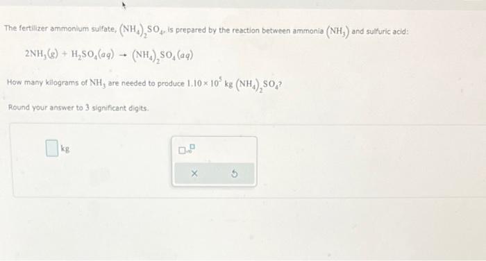 Solved The fertilizer ammonium sulfate, (NH4)2SO4, is | Chegg.com