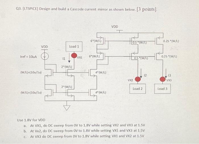 Solved Q3. [LTSPICE] Design and build a Cascode current | Chegg.com