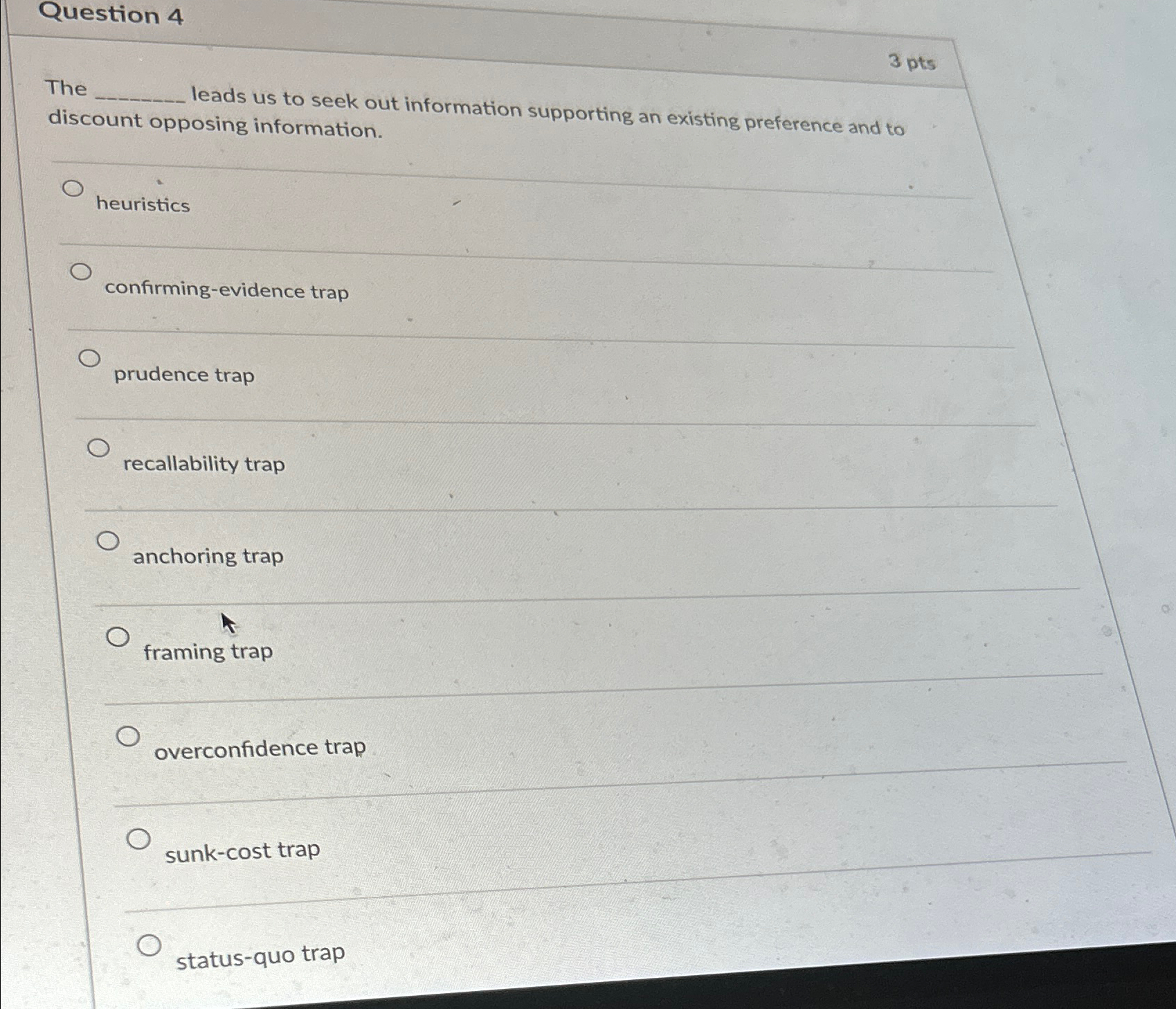 Solved Question 43 ﻿ptsThe leads us to seek out information | Chegg.com