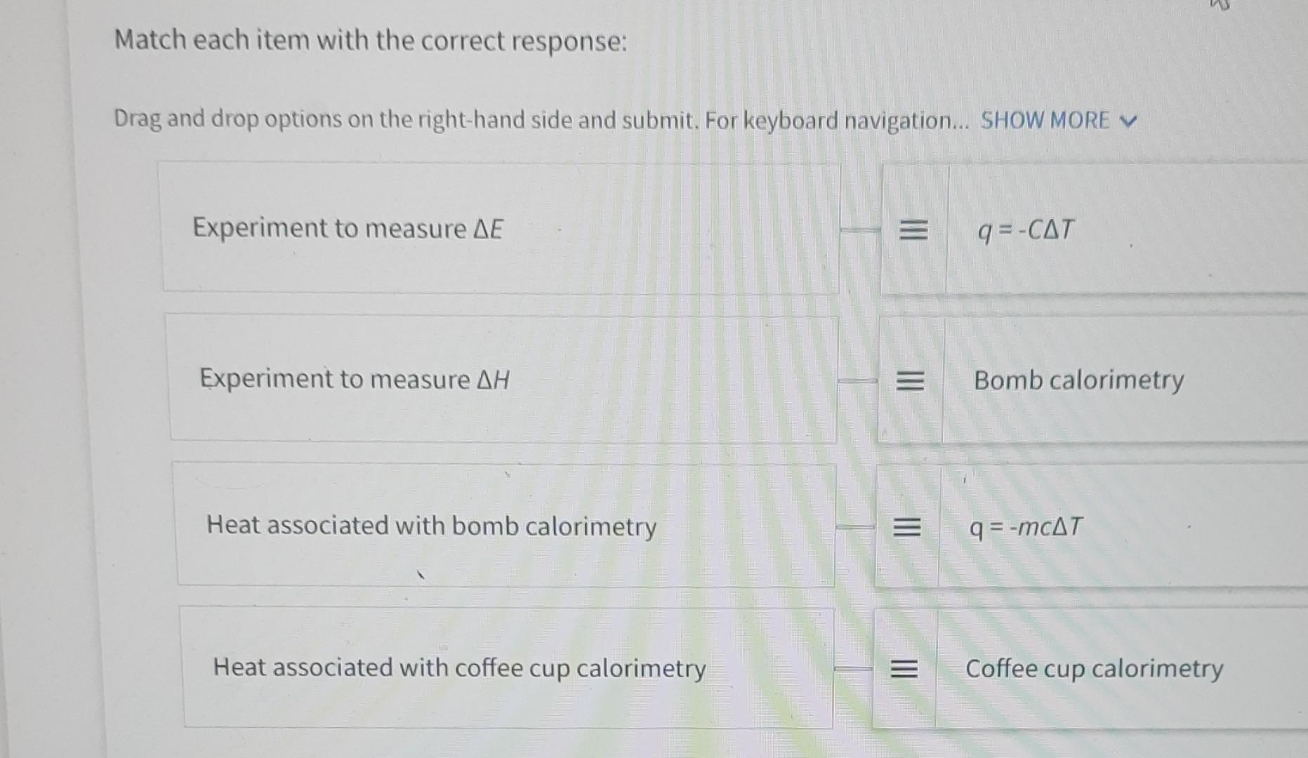 Solved 2. Match each item with the correct response: Drag | Chegg.com