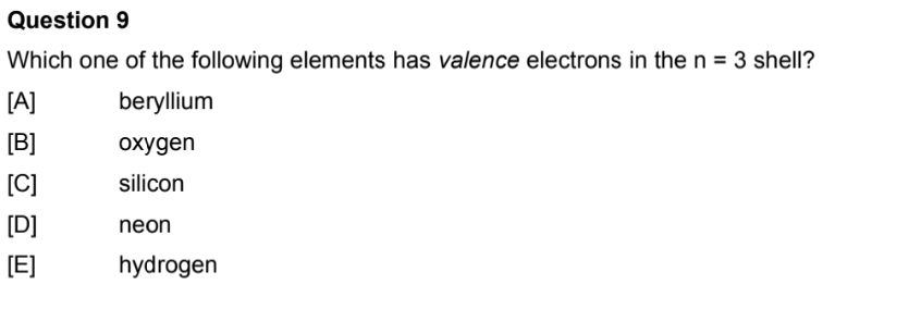 Solved Question 9Which one of the following elements has | Chegg.com