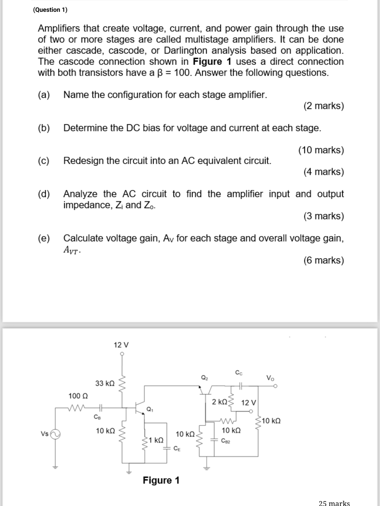 Solved (Question 1)Amplifiers that create voltage, current, | Chegg.com