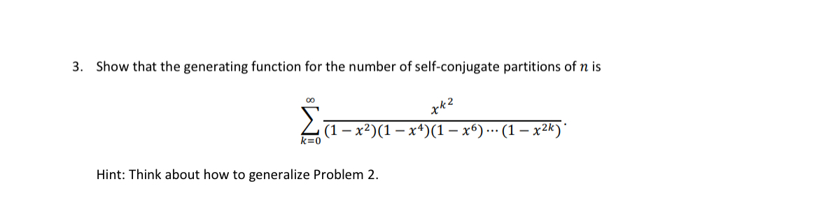 Solved Show that the generating function for the number of | Chegg.com