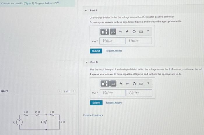 Solved Consider the circuit in (Figure 1) Suppose that=28V | Chegg.com