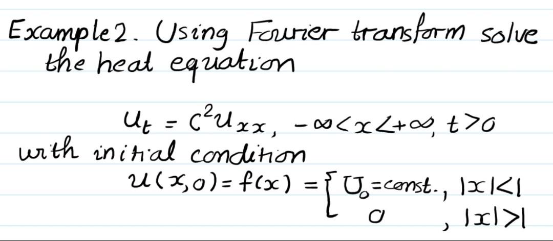 Solved Example 2. Using Fourier transform solve the heat | Chegg.com