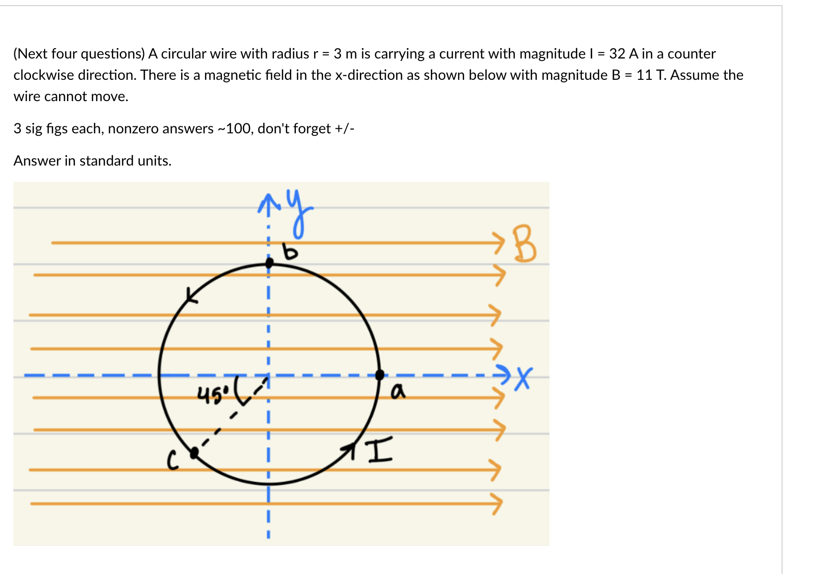 Solved (Next four questions) ﻿A circular wire with radius | Chegg.com
