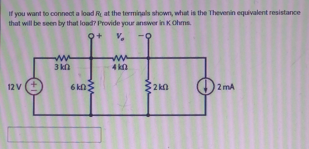 Solved If you want to connect a load RL at the terminals | Chegg.com