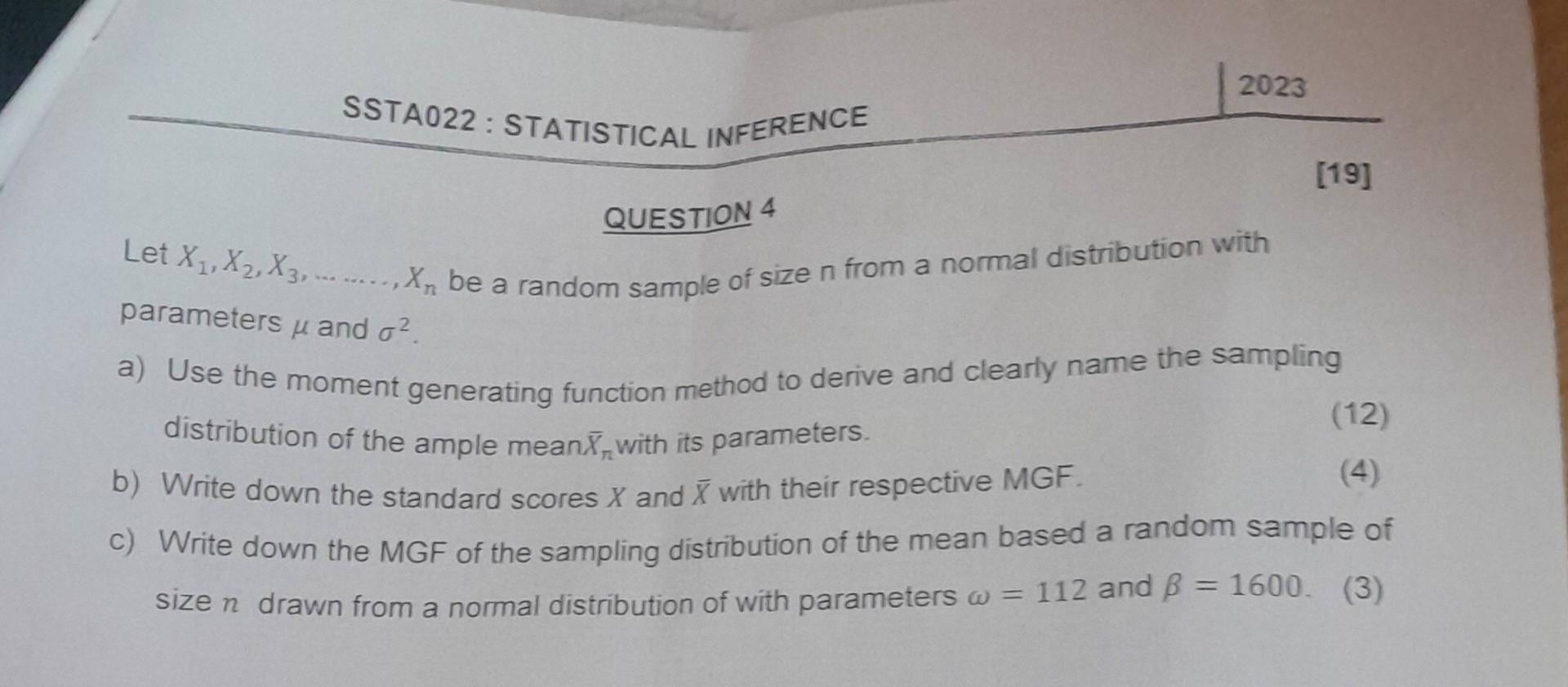 Solved QUESTION 4 Let \\( X_{1}, X_{2}, X_{3}, \\ldots | Chegg.com Solved QUESTION 4 Let \\( X_{1}, X_{2}, X_{3}, \\ldots | Chegg.com