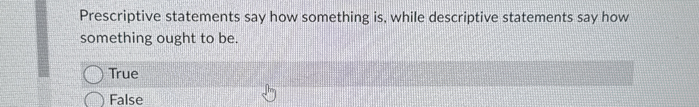 Solved Prescriptive statements say how something is, ﻿while | Chegg.com
