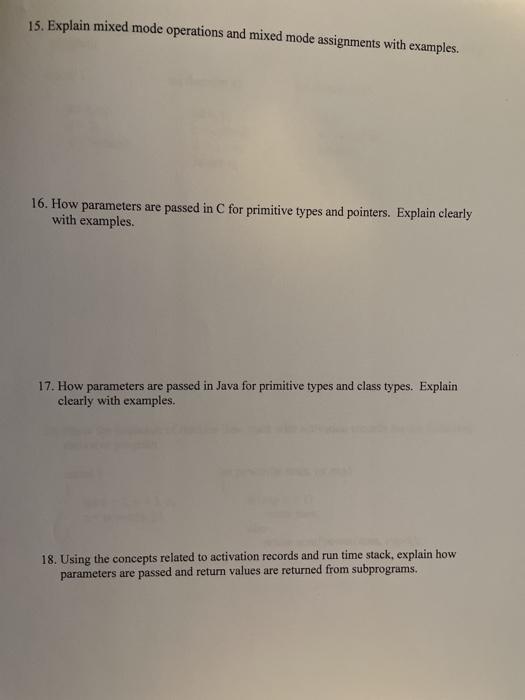 Solved 15. Explain mixed mode operations and mixed mode | Chegg.com