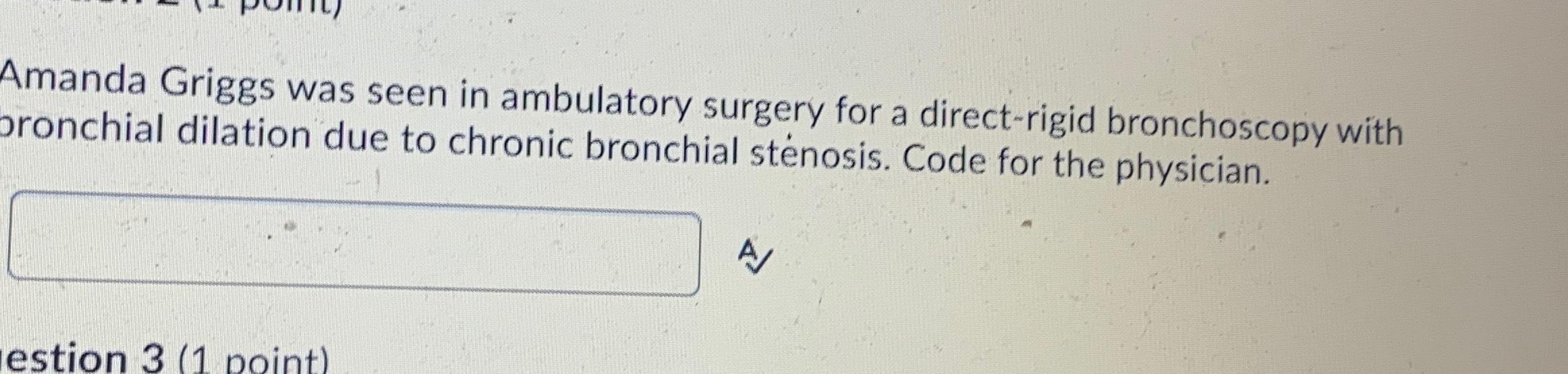 Solved Amanda Griggs was seen in ambulatory surgery for a | Chegg.com