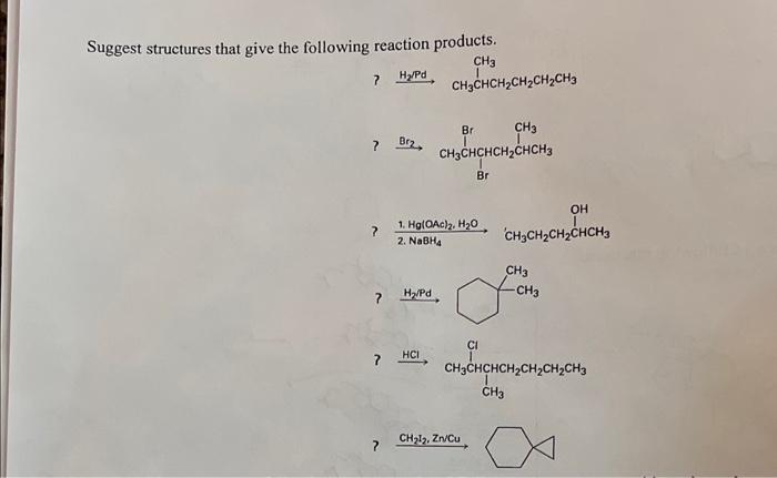 Solved Suggest structures that give the following reaction | Chegg.com