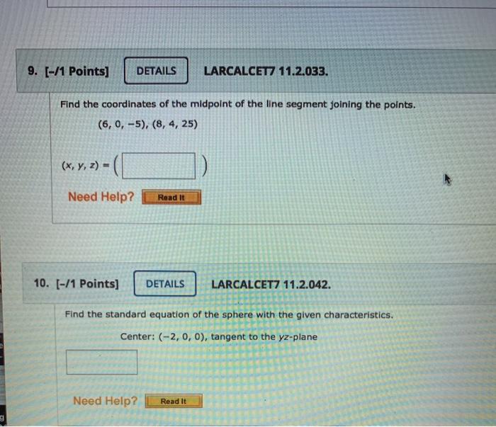 Solved 9. [-/1 Points] DETAILS LARCALCET7 11.2.033. Find the | Chegg.com