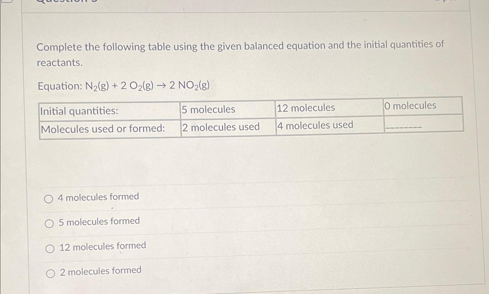 Solved Complete the following table using the given balanced | Chegg.com