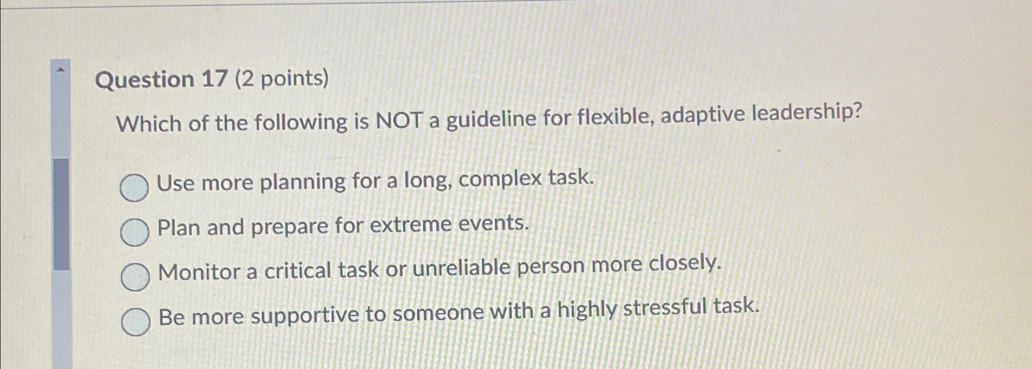 Solved Question 17 (2 ﻿points)Which of the following is NOT | Chegg.com