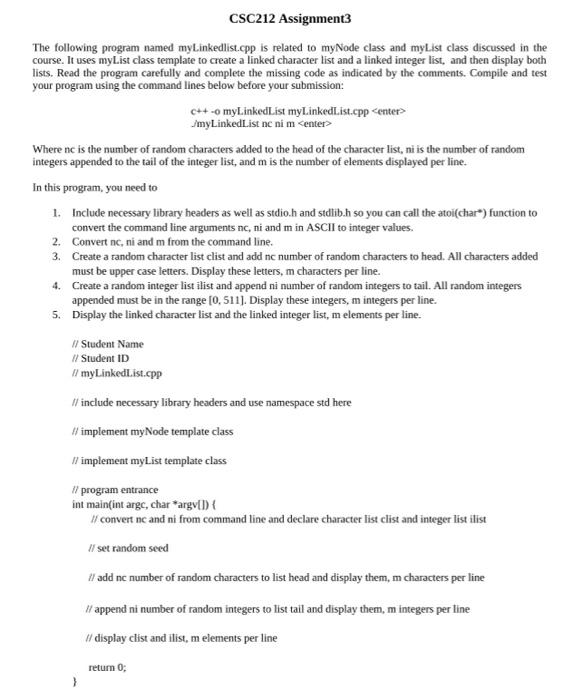 Solved CSC212 Assignment3 The following program named | Chegg.com