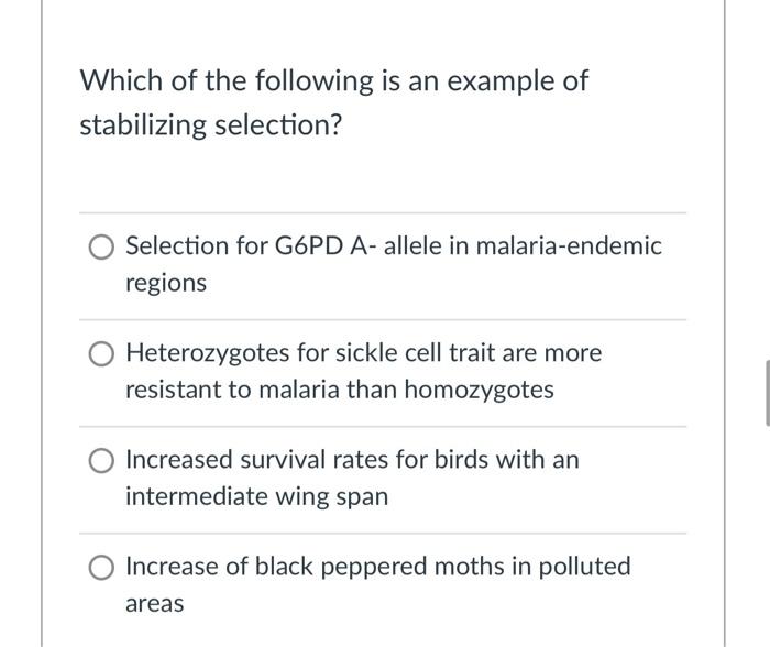 Solved Which of the following is an example of stabilizing | Chegg.com