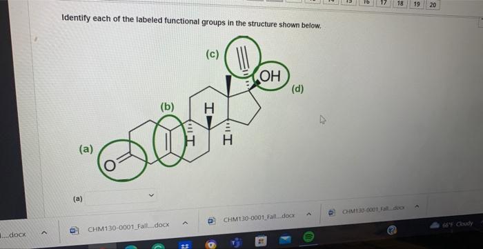 Solved Identify each of the labeled functional groups in the | Chegg.com