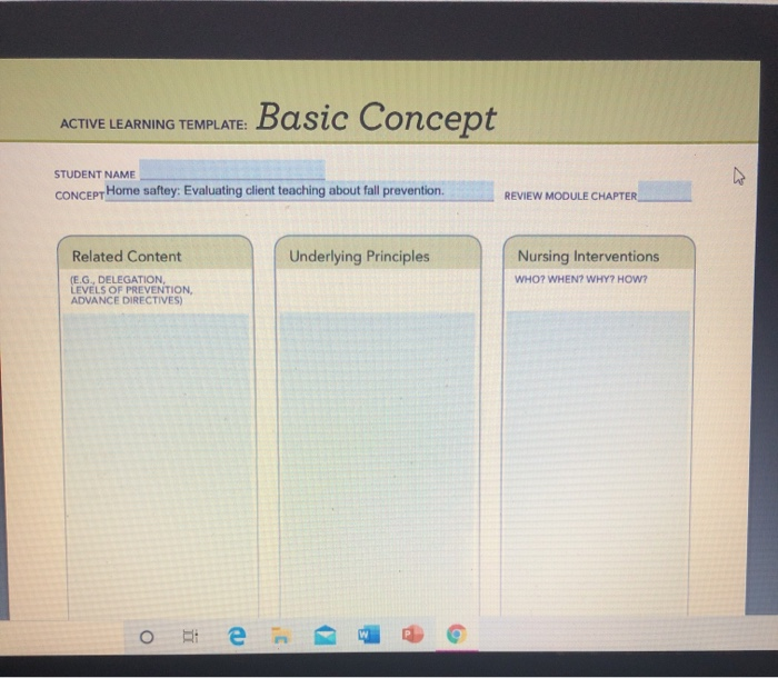 Solved ACTIVE LEARNING TEMPLATE: Basic Concept STUDENT NAME | Chegg.com