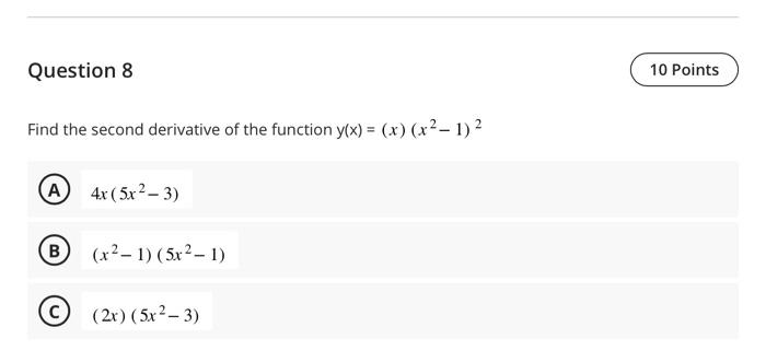Solved Question 4 find the second derivative of y=xlnx 1/x | Chegg.com