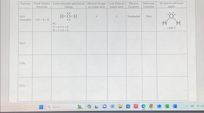 Solved Formula Total Valence Lewis Structure and Formal | Chegg.com