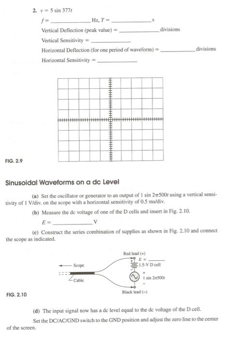 Solved Sinusoidal Waveforms-Magniłude In this part of the | Chegg.com