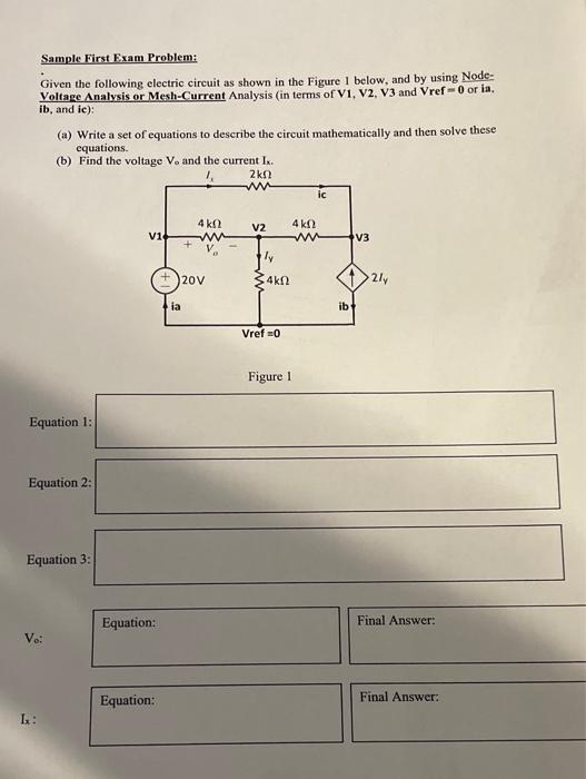 Solved Sample First Exam Problem: Given the following | Chegg.com