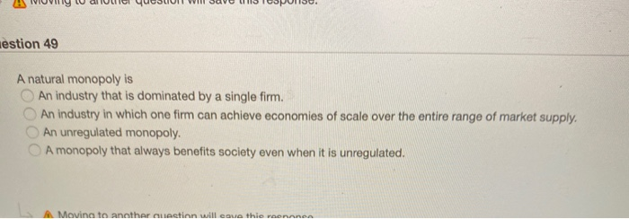 Solved Question 46 ОООО Antitrust activity addresses Market | Chegg.com